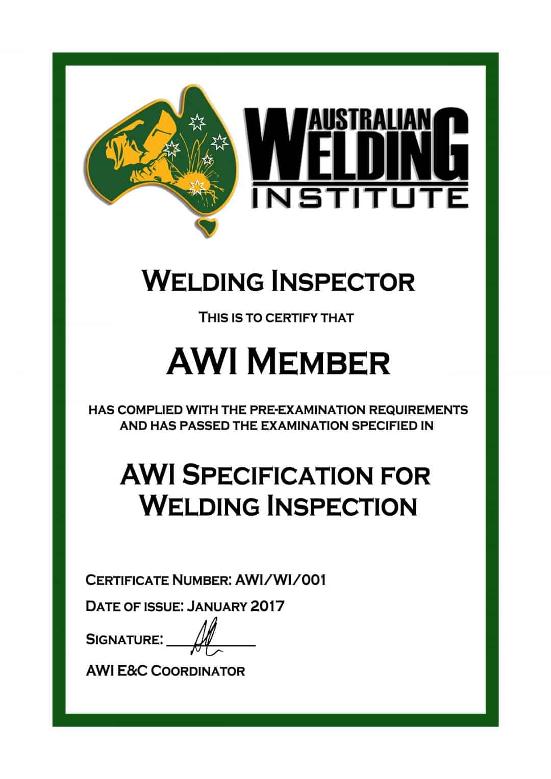 AWI - Welding Inspection - Australian Welding Institute